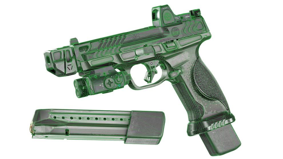 SMITH AND WESSON MP 20 SPEC SERIES RIGGED - Low Poly 3D Model ...