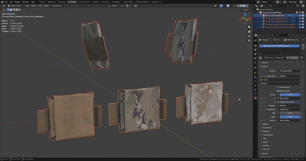 FERRO CONCEPTS SIDE PLATE POCKETS - Low Poly 3D Model | Game-Ready ...