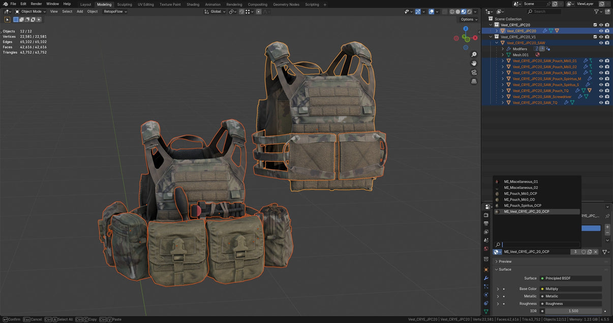 CRYE JPC 2 PLATE CARRIER V1 - Low Poly 3D Model | Game-Ready Asset ...