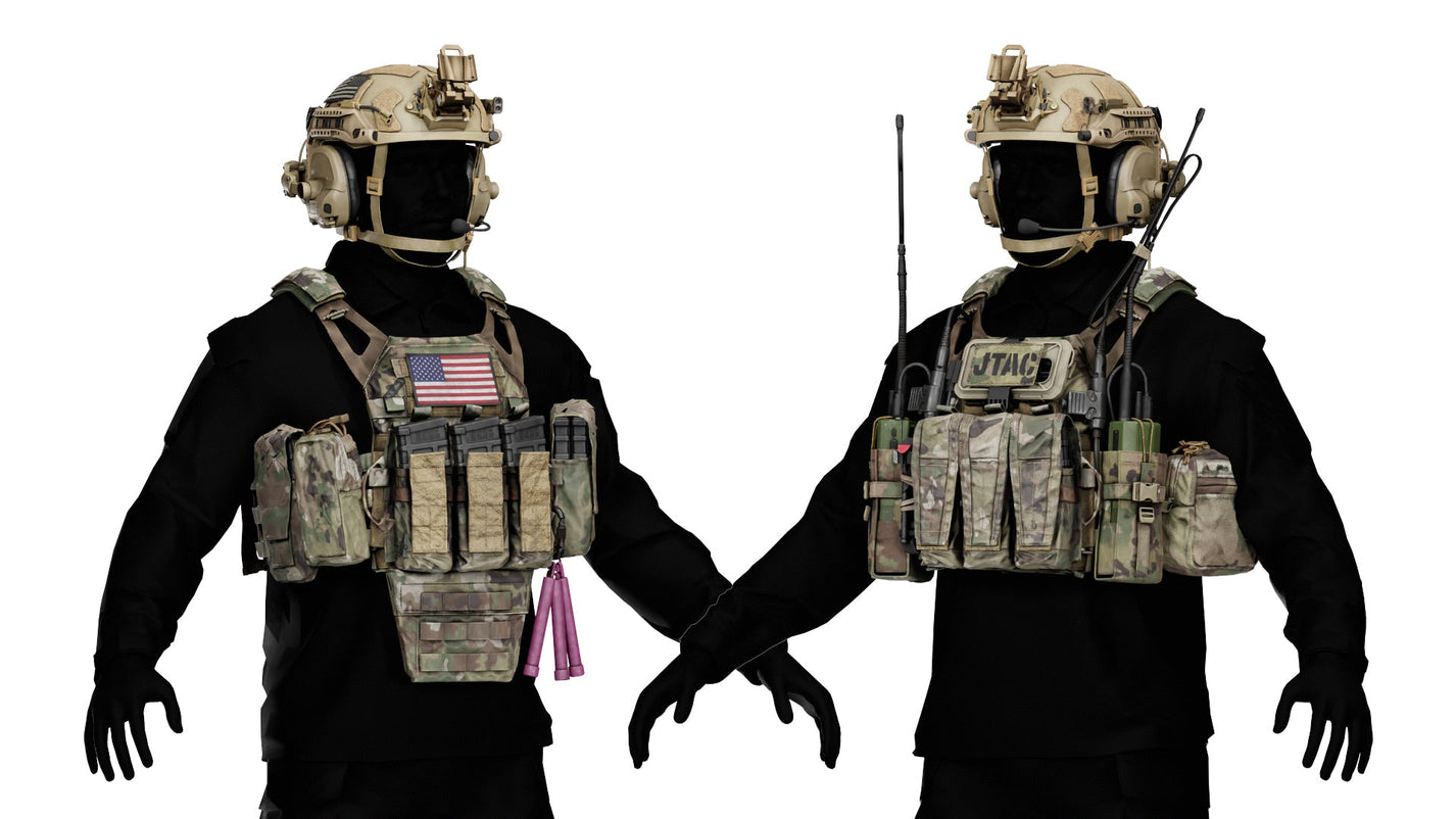 CRYE JPC 2 PLATE CARRIER BUNDLE - Low Poly 3D Model Game-Ready Asset ...