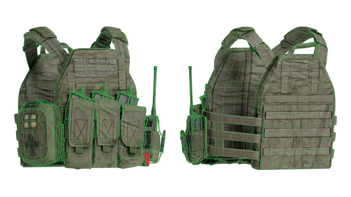 WARTECH TV 110 LBS PLATE CARRIER VEST - Low Poly 3D Model | Game-Ready ...