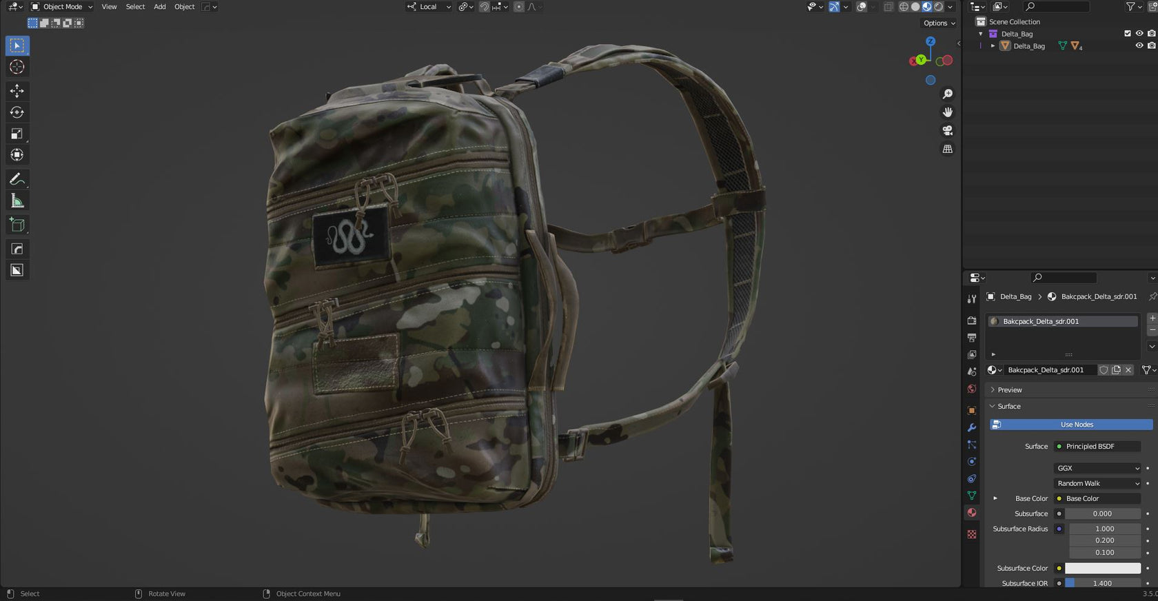 DELTA BAG – 3DMilitaryAssets