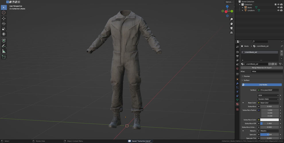XOF SPECIAL OPERATIONS UNIFORM - Low Poly 3D Model Game-Ready Asset ...