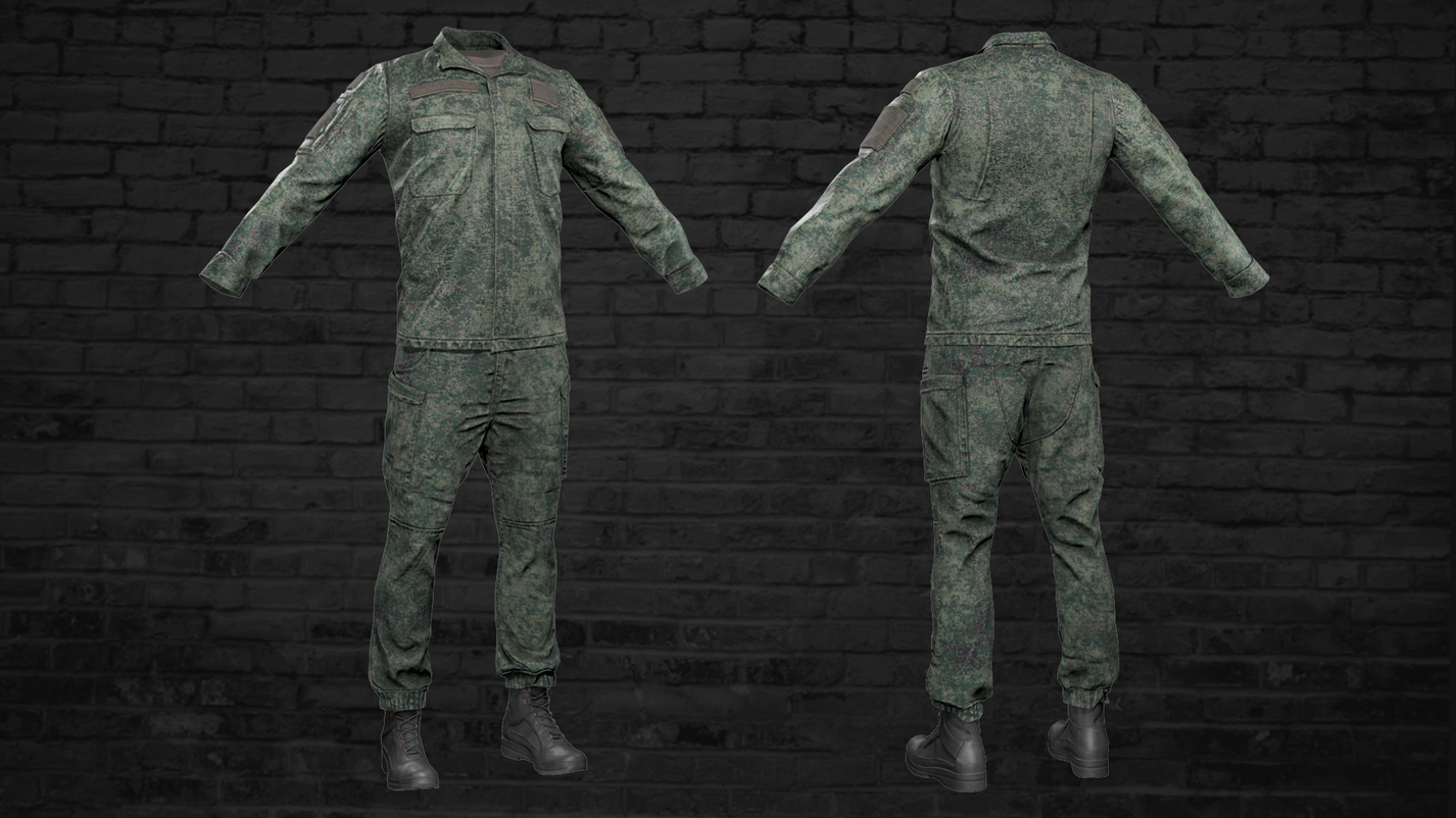 GENERIC MILITARY UNIFORM - Low Poly 3D Model | Game-Ready Asset | 3DMA ...