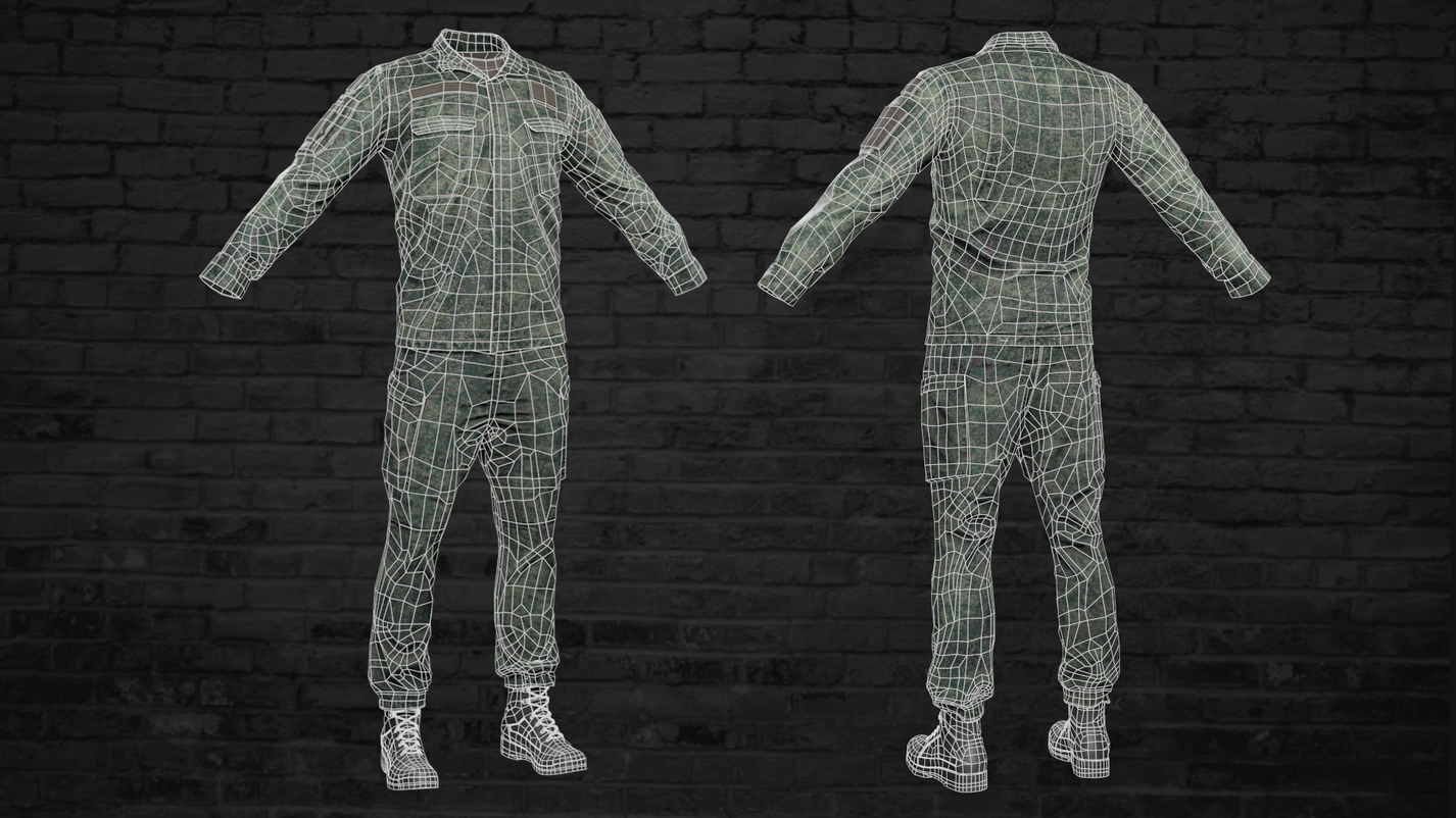 GENERIC MILITARY UNIFORM - Low Poly 3D Model | Game-Ready Asset | 3DMA ...
