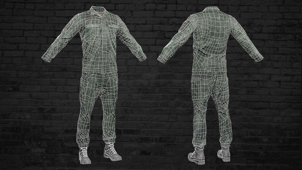 GENERIC MILITARY UNIFORM - Low Poly 3D Model | Game-Ready Asset | 3DMA ...